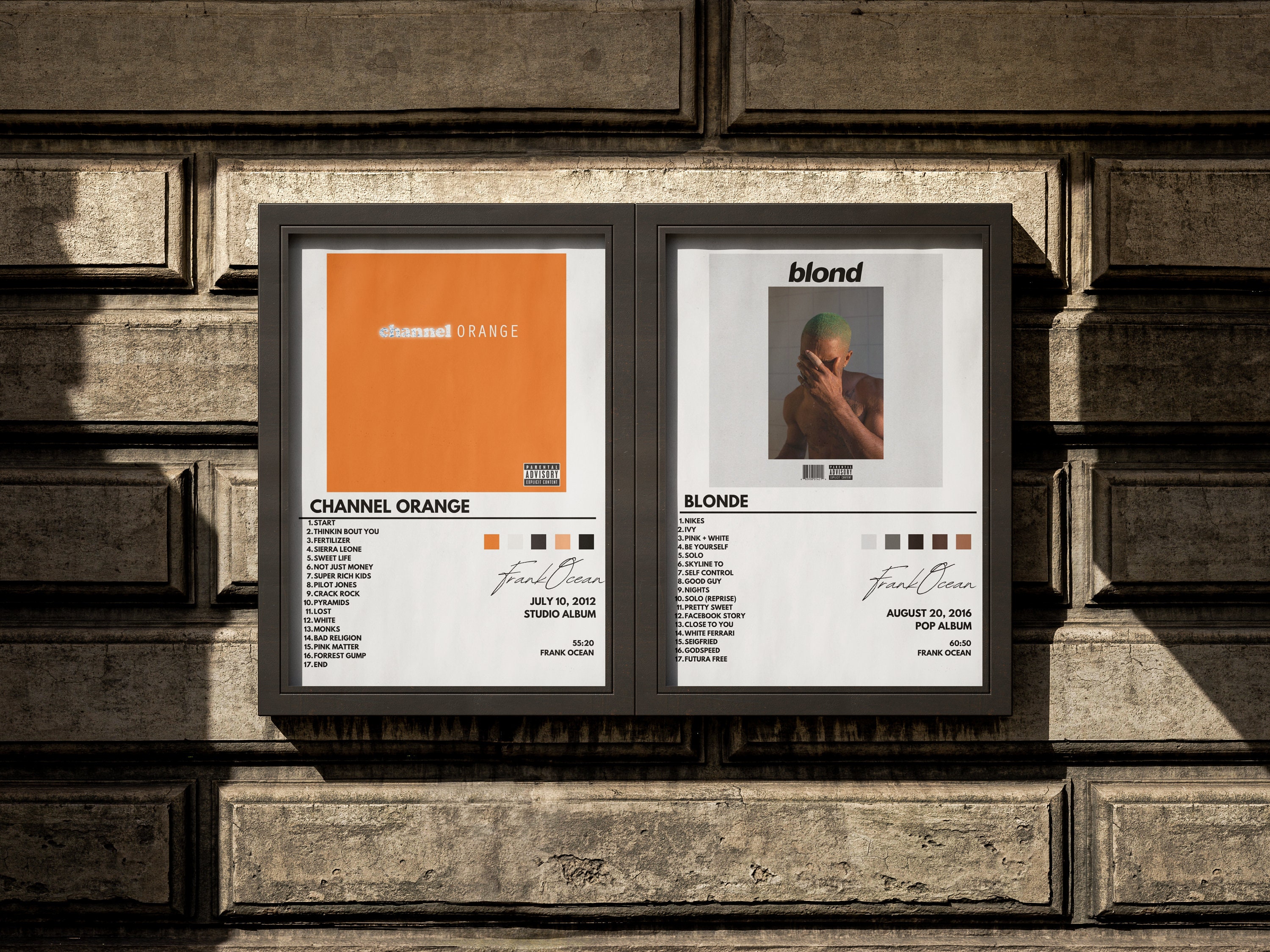 FRANK OCEAN Set of 4 Album Poster Blonde Novacane Channel Orange ...
