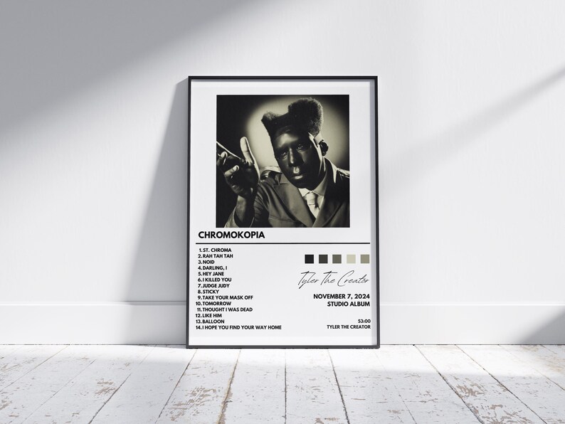 TYLER THE CREATOR Set of 1 Album Poster Minimalist Digital Chromokopia ...