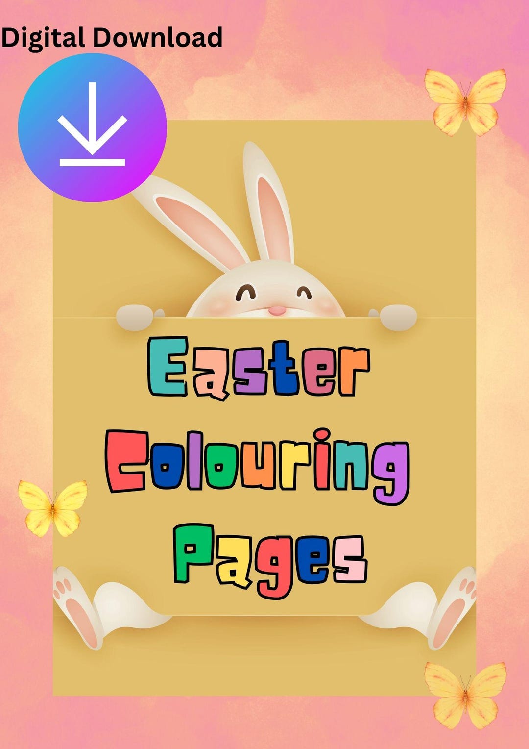 Easter Bunny Coloring Book, Printable Easter Activity for Kids Spring ...