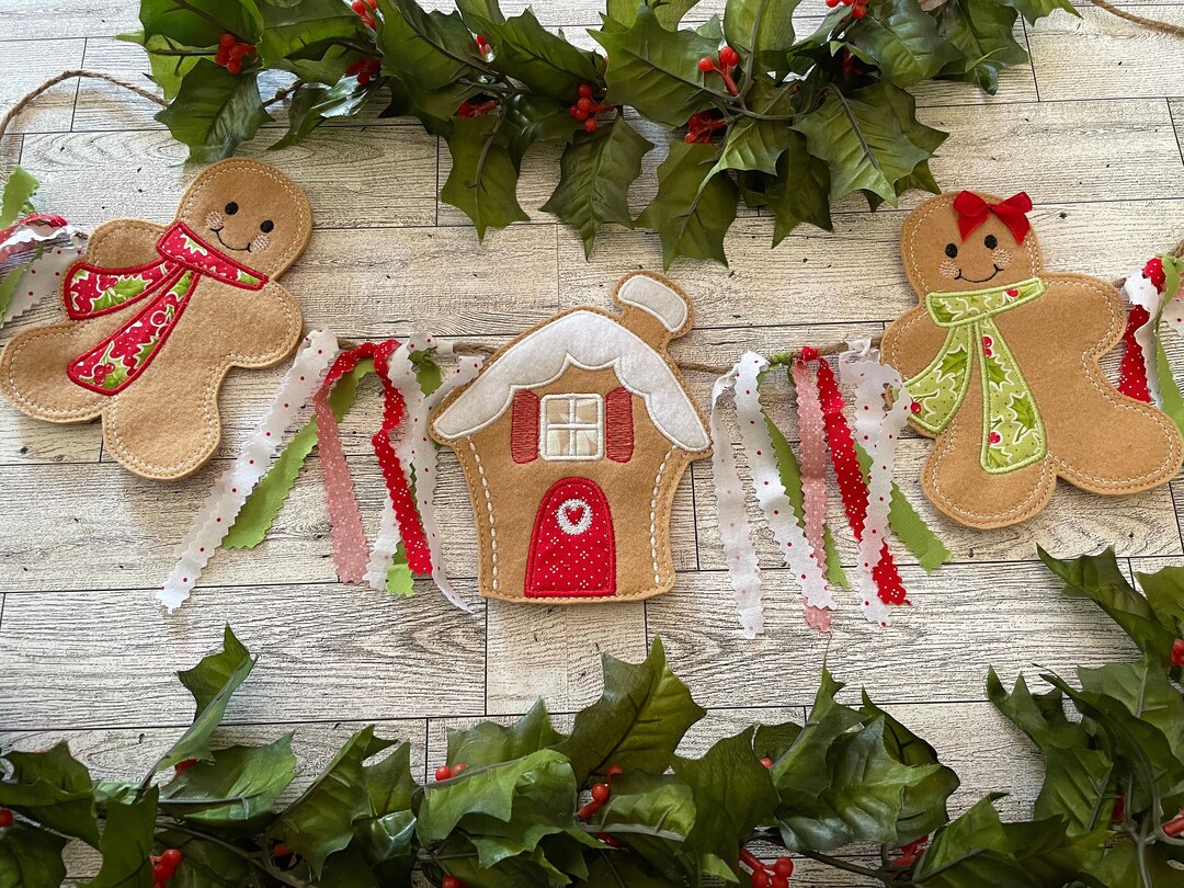 Gingerbread House Felt Banner for Christmas Holiday Decor - Etsy