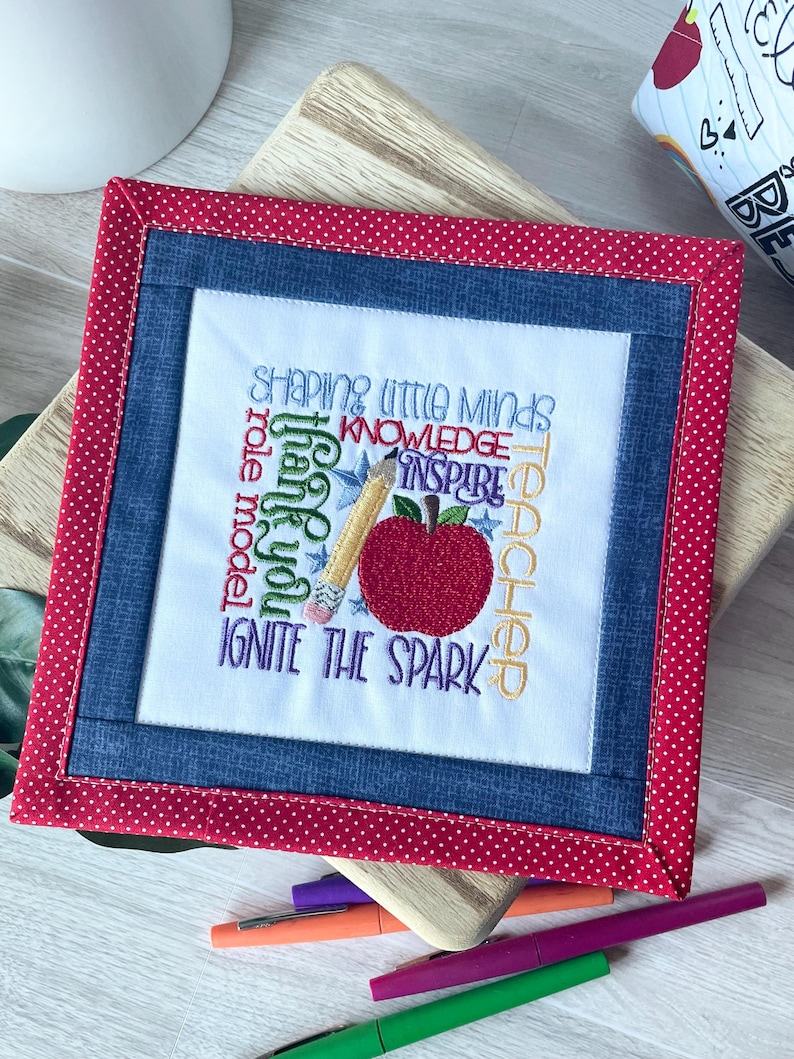 Handmade Teacher Mini Quilt Art for Classroom Decor and Appreciation ...