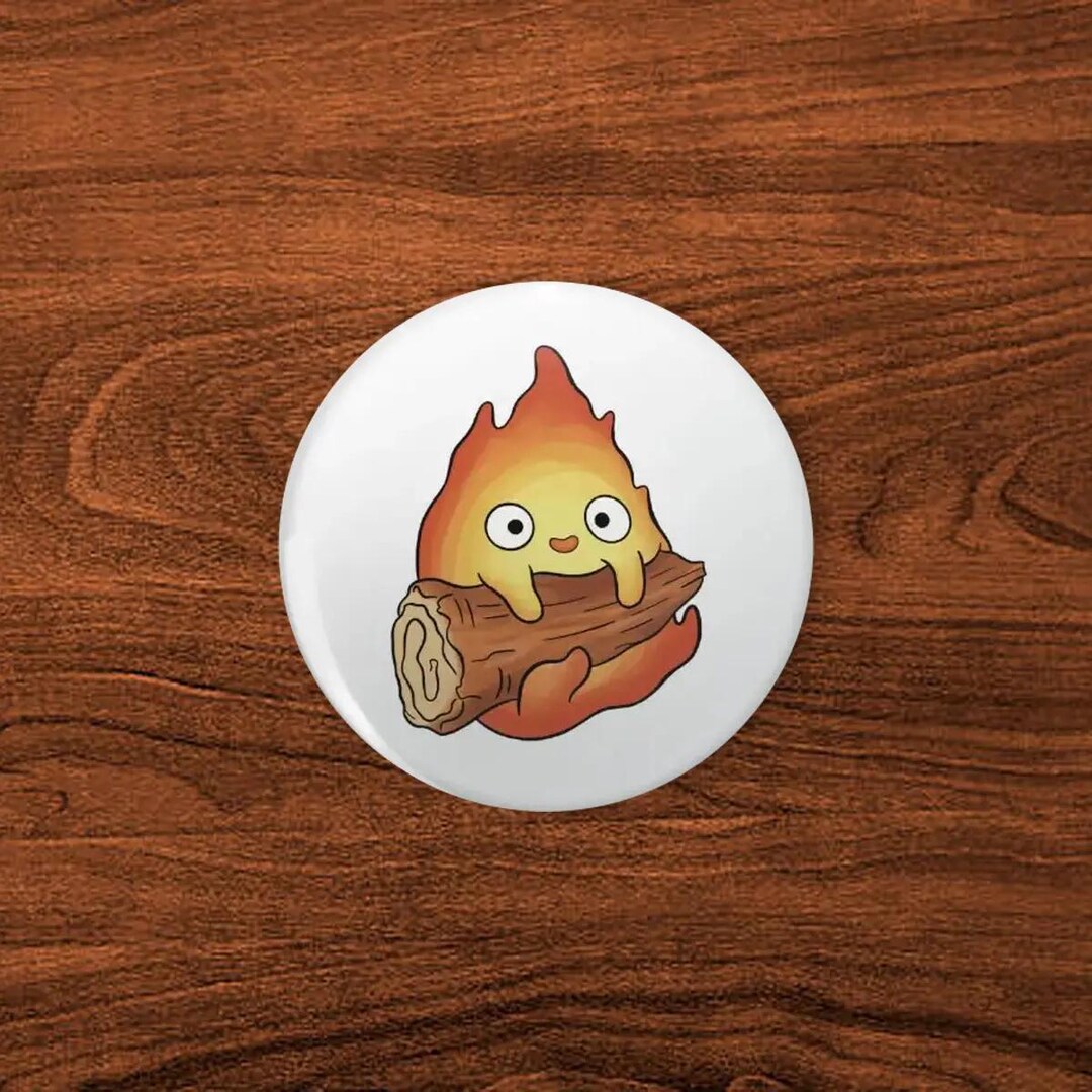 Calcifer Pin, Howl's Moving Castle Accessory, Calcifer With Bacon Egg ...