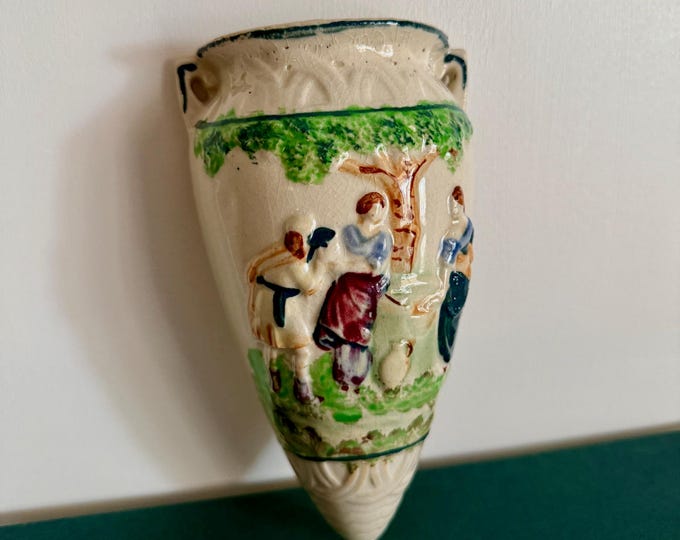 Vintage Umbrella Wall Pocket Signed Syringa Pottery Pink Green - Etsy