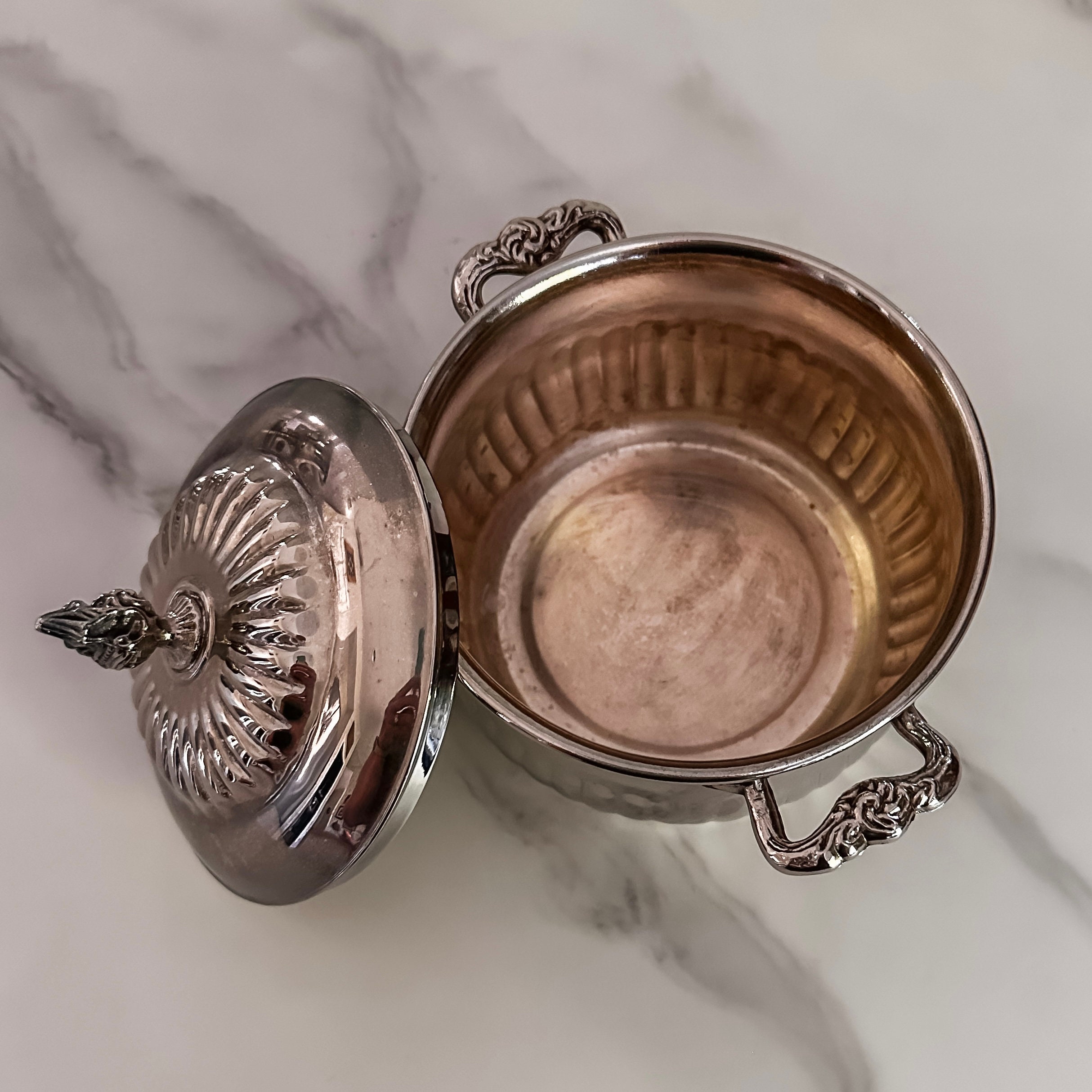 Vintage Silver Plated Bowl With Lid, Vintage Silver Dish, Antique ...