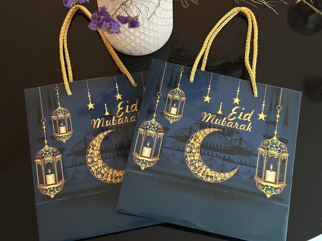 Gift Cardboard Bag (2 Pcs), Cardboard With Eid Mubarak Written, Ramadan ...