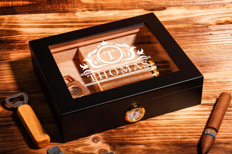 Personalized Cigar Humidor Gift for Men, Custom Cigar Box, Gift for Him, Groomsmen Gifts ...