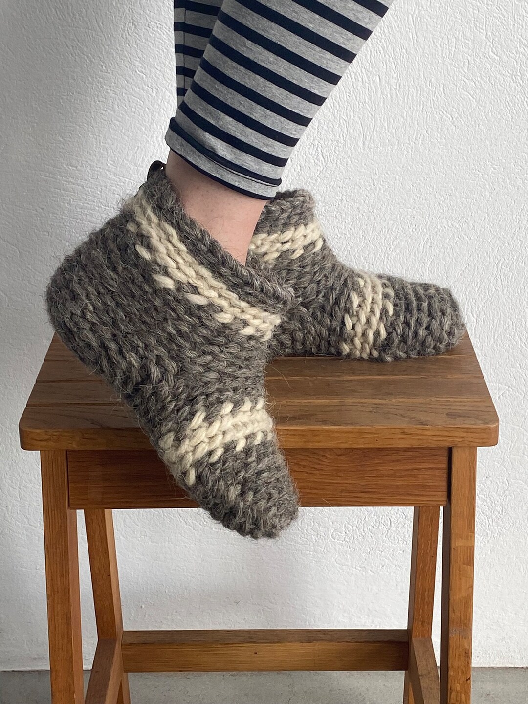 Thick Wool Slippers/ 100% Organic Wool Slippers /boot Slippers/slippers ...