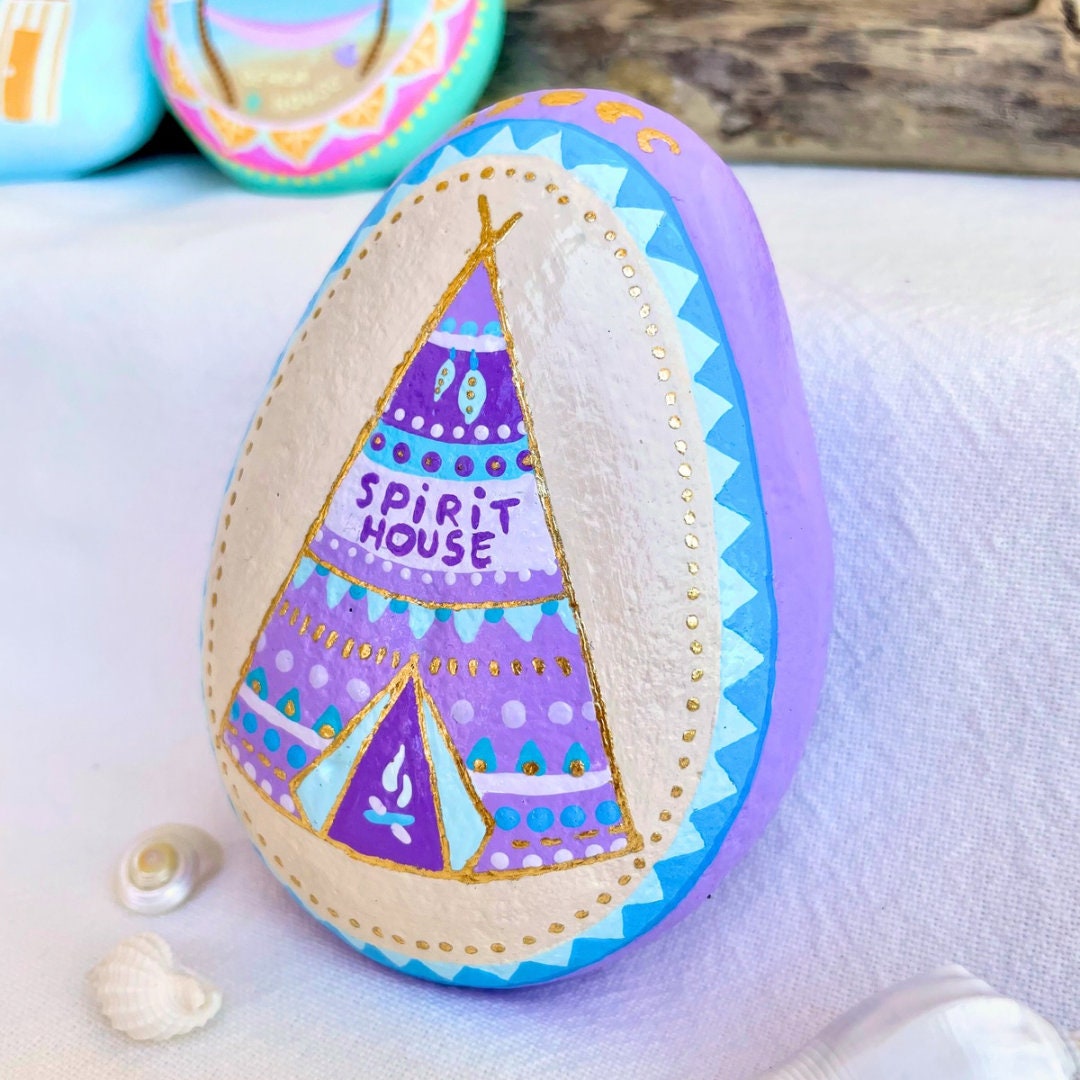 Pebble spirit House LARGE Painted Rock Happy Rock Energy Pebble ...