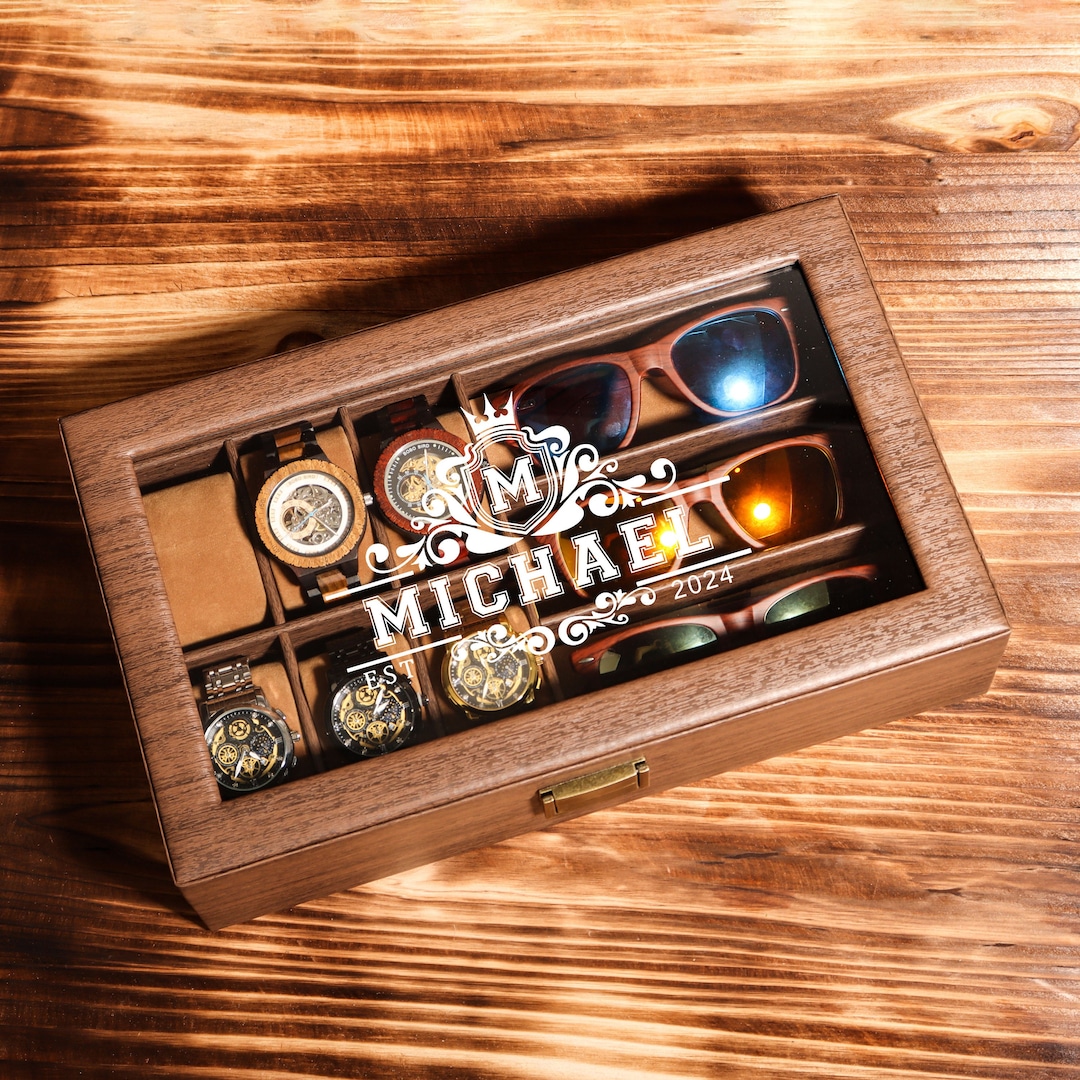 Sunglasses Watch Box | Personalized Watch Storage Box | Anniversary ...