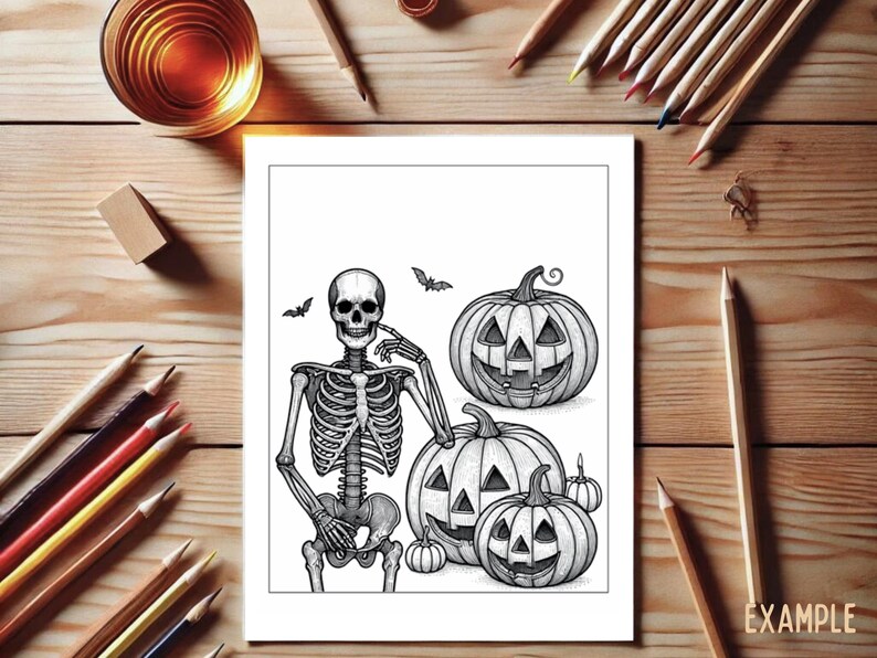 Halloween Coloring Pages: 15 Spooky Designs (PDF Download) - Etsy