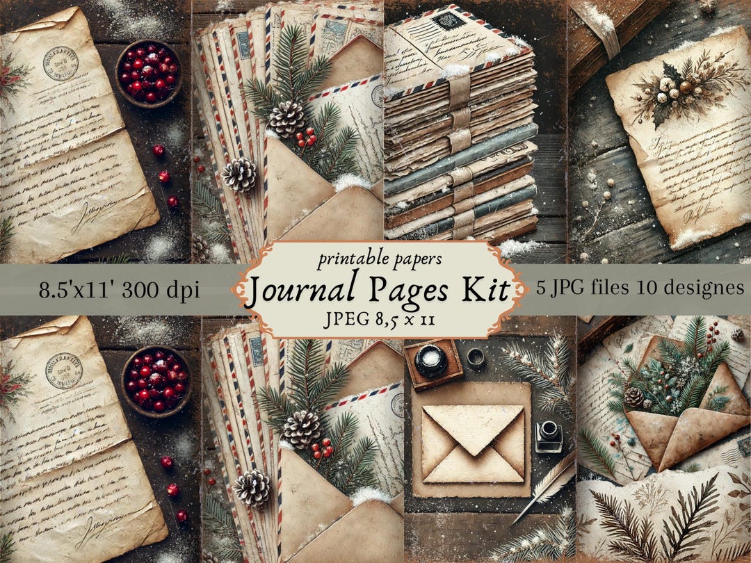 Vintage Letters Junk Journal Printable Pages, Moody Letters to Santa ...