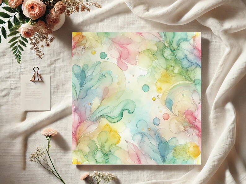 Watercolor Spring Digital Paper: Abstract Floral Scrapbook Backgrounds ...