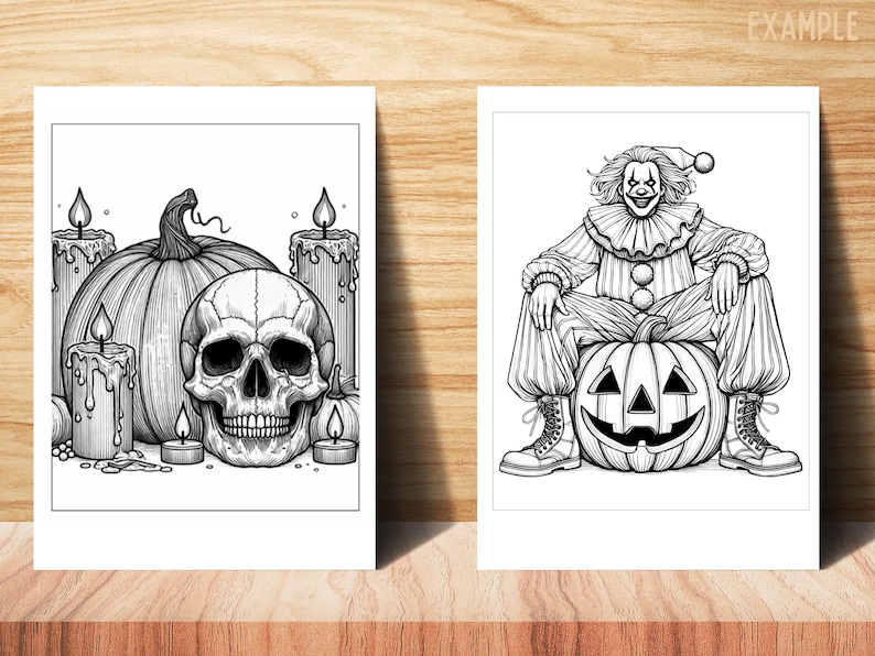 Halloween Coloring Pages: 15 Spooky Designs (PDF Download) - Etsy