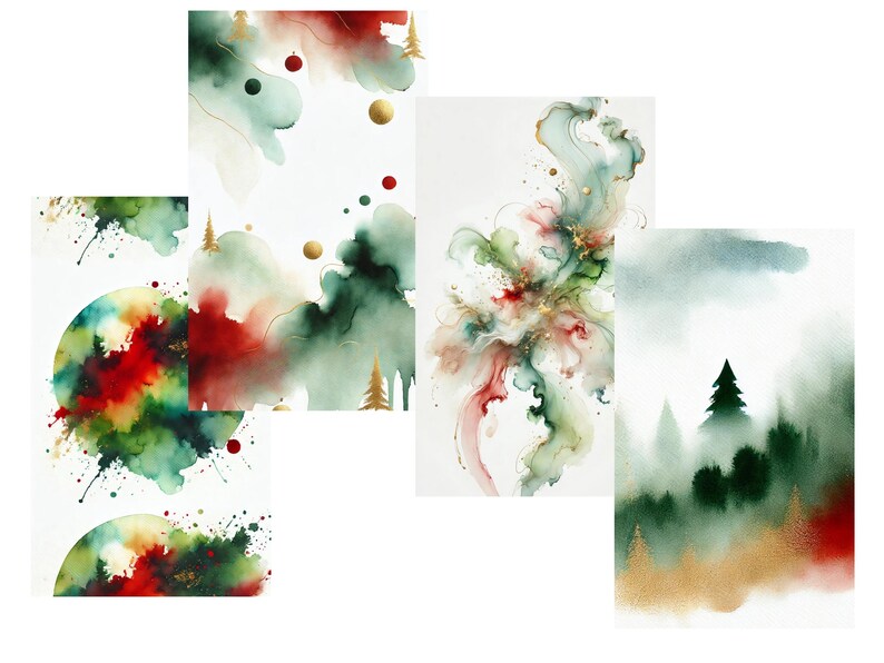 Watercolor Christmas Digital Paper: Festive Scrapbook Pages (digital ...