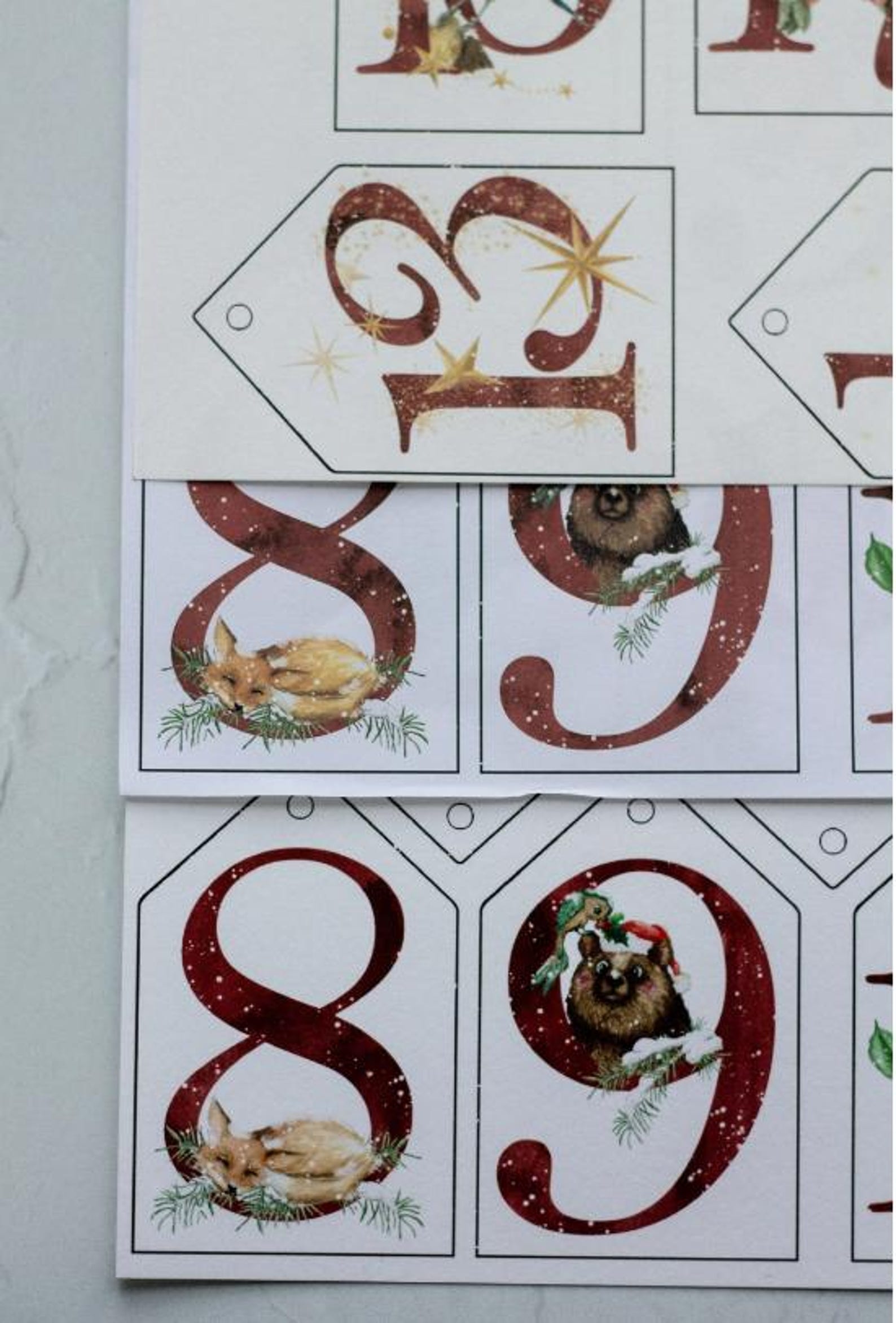 Printable Watercolor Advent Calendar Number Tags (digital Download) - Etsy