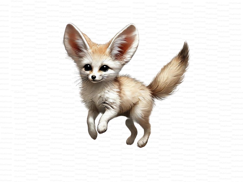 Watercolor Fennec Fox Clipart Bundle: 14 PNG Files (digital Download ...
