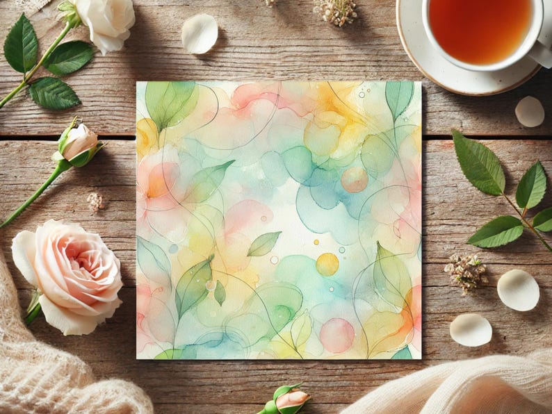 Watercolor Spring Digital Paper: Abstract Floral Scrapbook Backgrounds ...