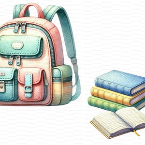 Back to School Clipart Bundle Printable | 10 High-quality PNG Files ...