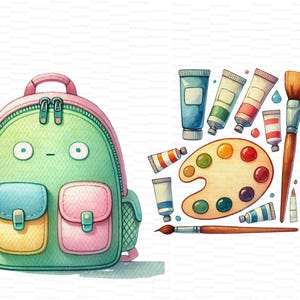 Back to School Clipart Bundle Printable | 10 High-quality PNG Files ...