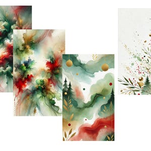 Watercolor Christmas Digital Paper: Festive Scrapbook Pages (digital ...