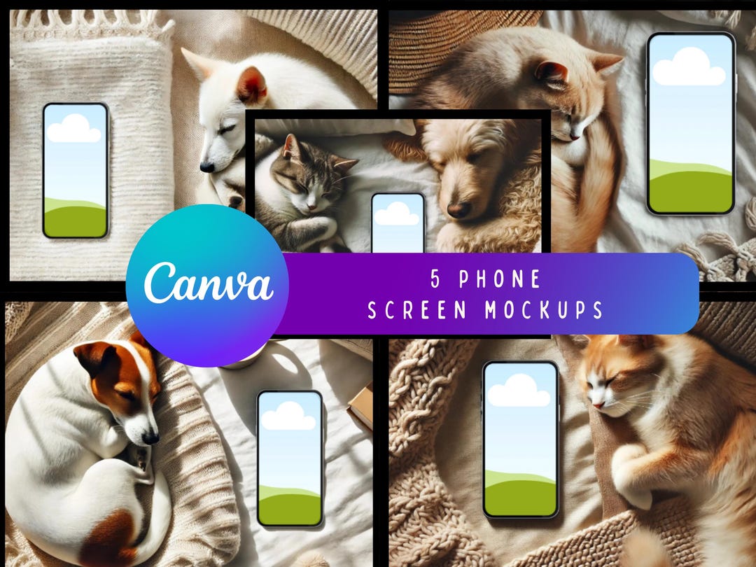 Canva Phone Mockup: Editable Screen Template, Commercial Use (digital ...