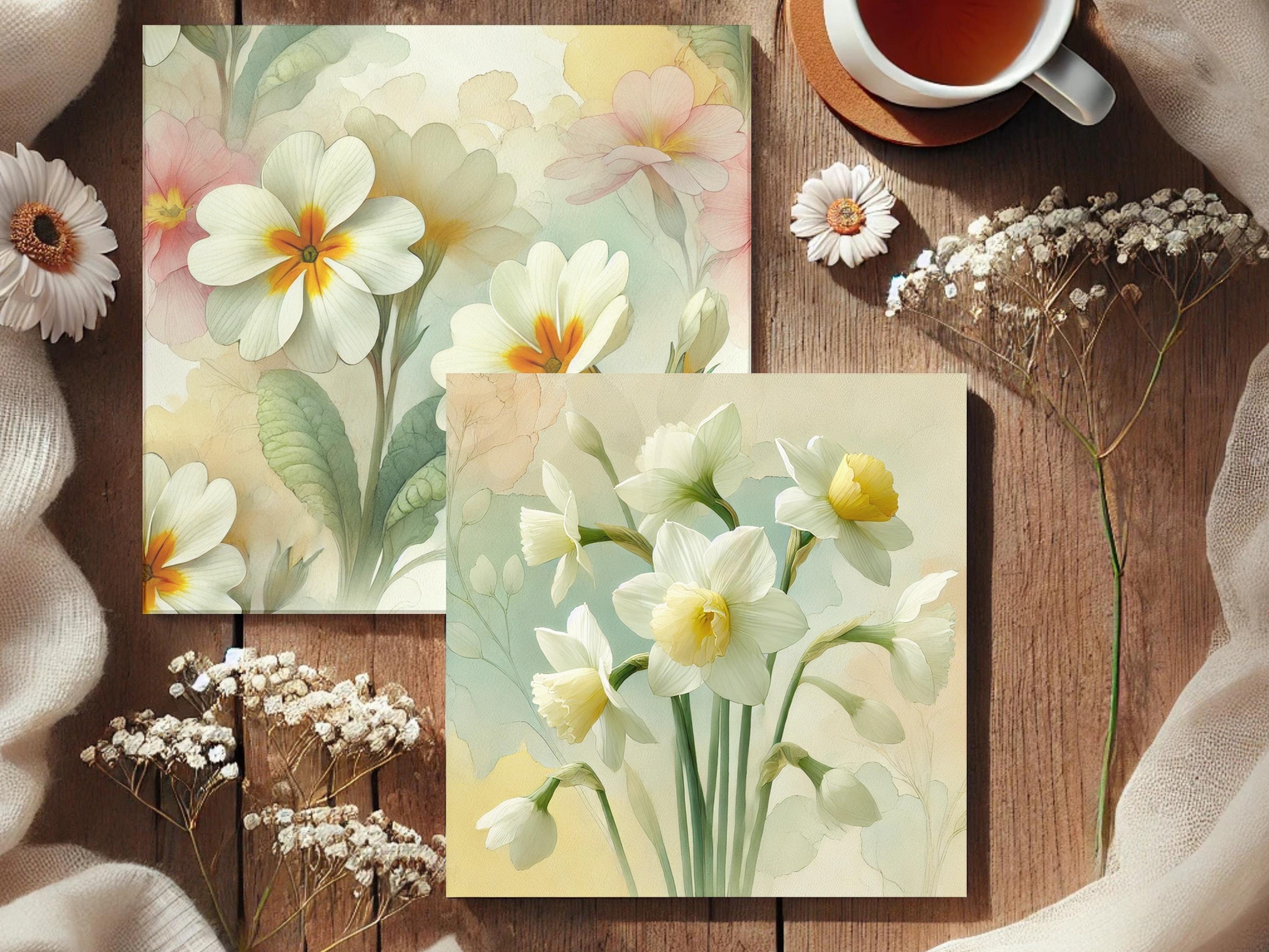 Watercolor Floral Digital Paper: Spring Flower Backgrounds (digital ...