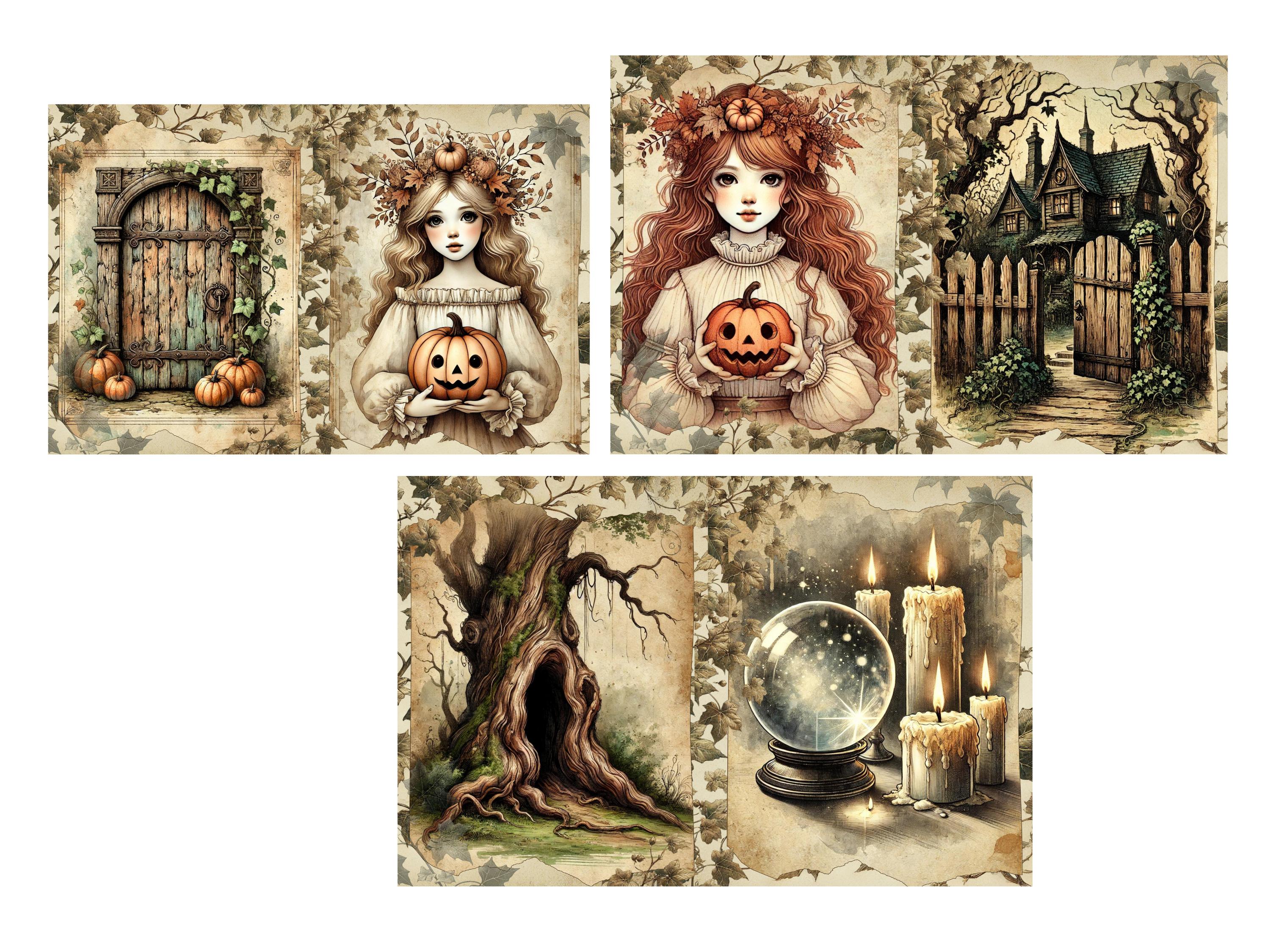 Halloween Watercolor Journal Kit: Spooky Ephemera Paper Pack (digital ...
