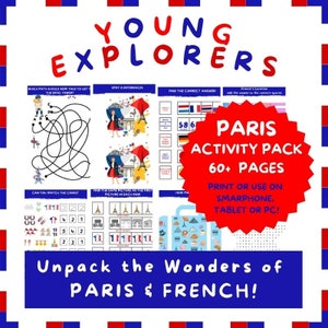 Paris French Activity Pack for Kids Educational and Fun Workbook With ...
