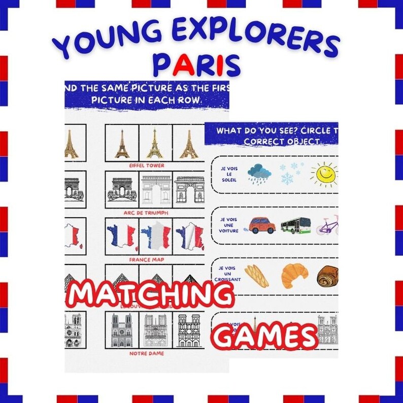 Paris French Activity Pack for Kids Educational and Fun Workbook With ...