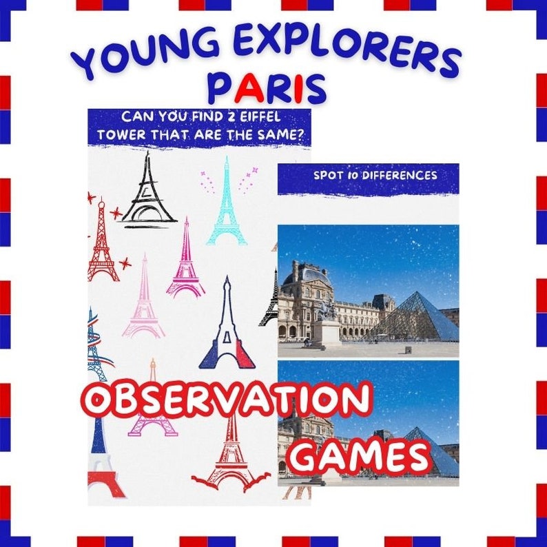 Paris French Activity Pack for Kids Educational and Fun Workbook With ...