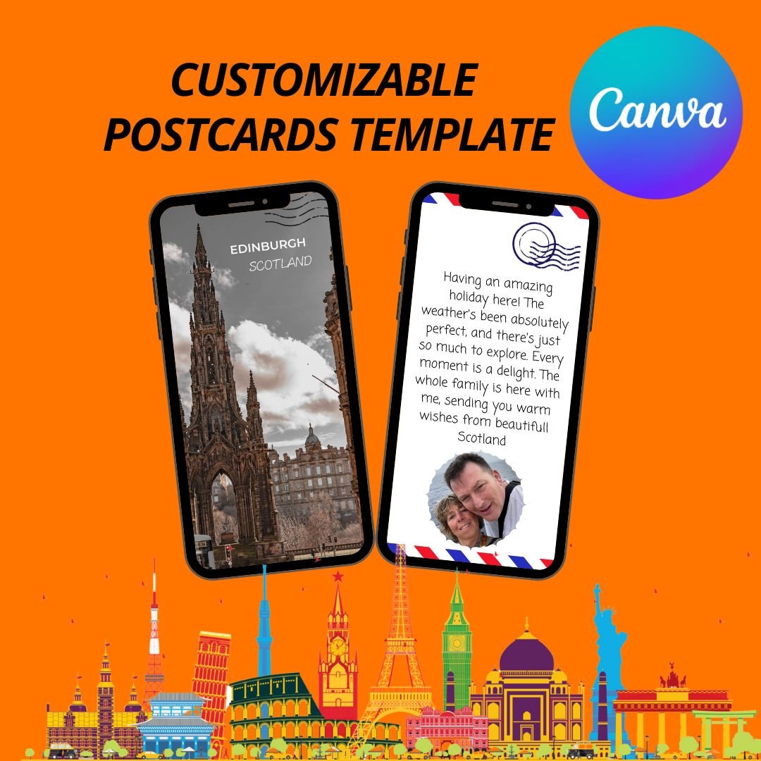 Editable Postcard Template the New Way to Send Postcards on the Go - Etsy