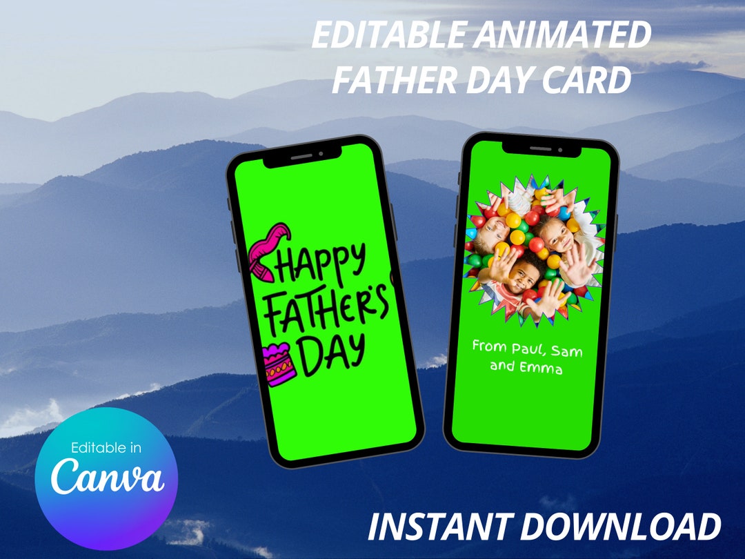 Animated Editable Father's Day Cards Template Edit in Canva Cards to ...