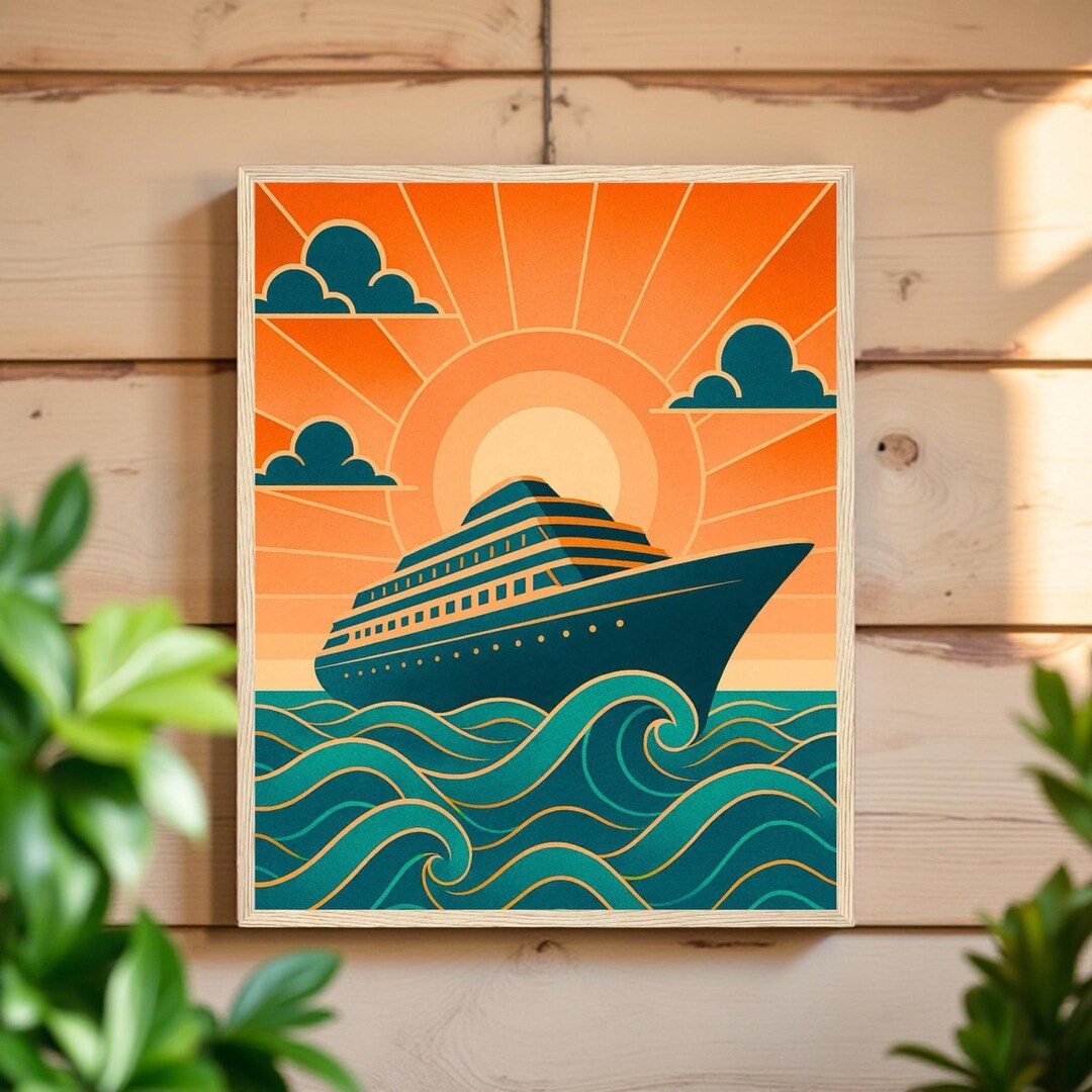 Art Deco Cruise Ship Print: Vintage Ocean Liner, Nautical Wall Art - Etsy