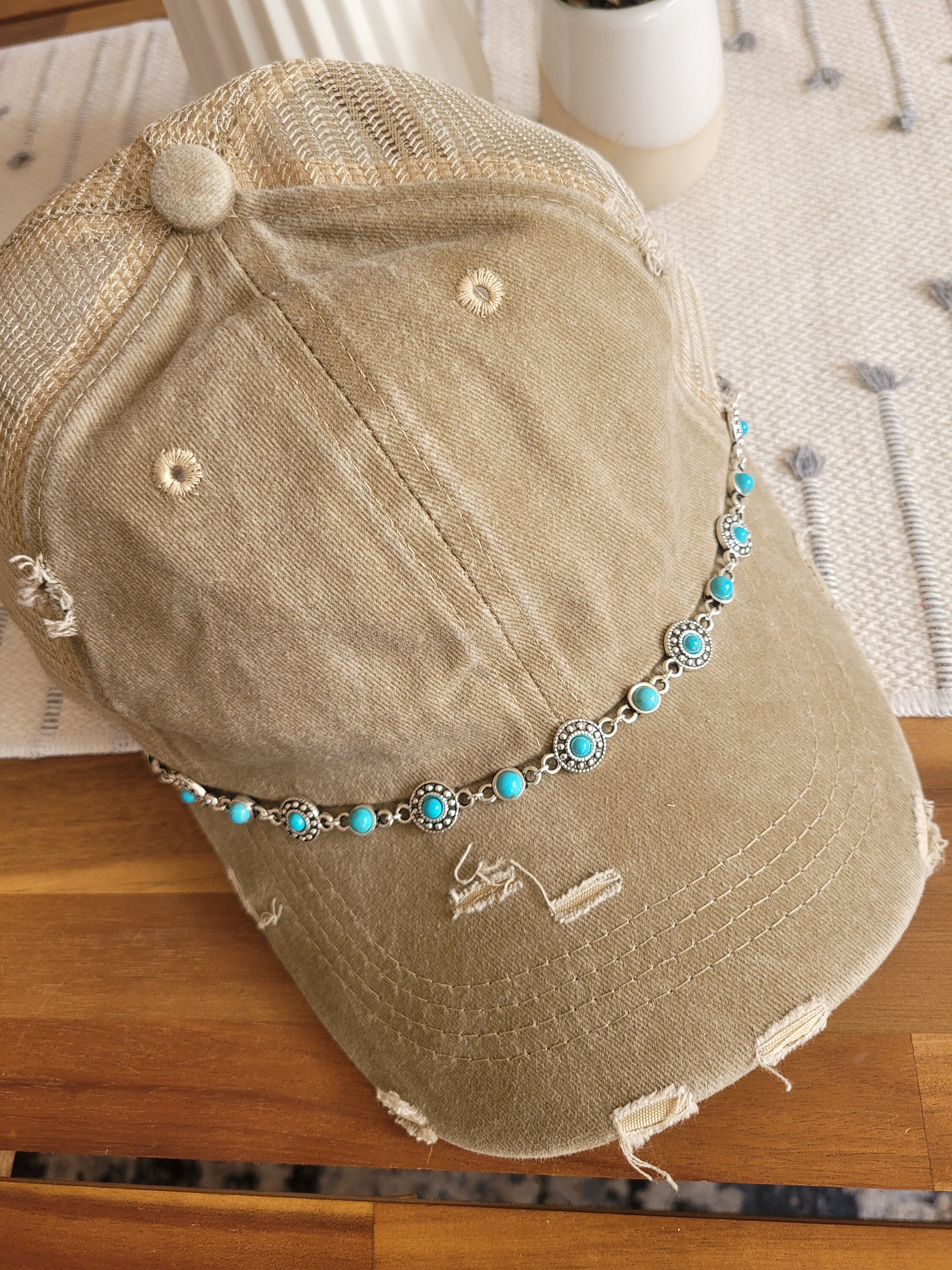 Western Turquoise Charm Connector Trucker Hat Chain - Etsy