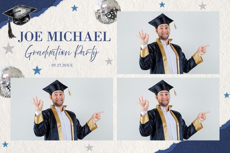Graduation Photo Booth Template, Editable in Canva and PSD | Fun ...