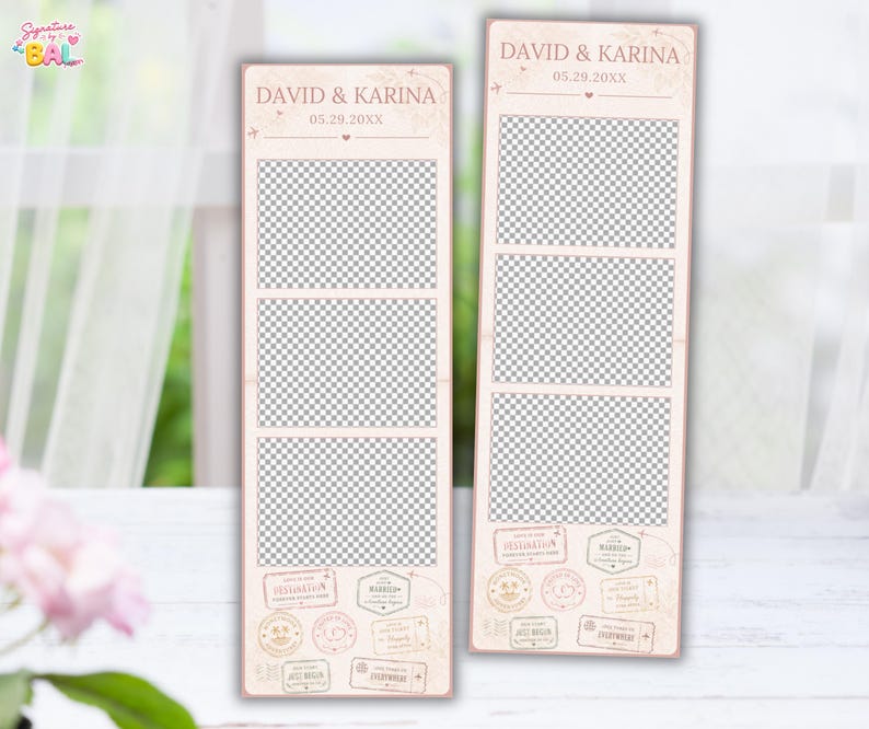 Passport Wedding Photobooth Template | Editable PSD & Canva | Travel ...