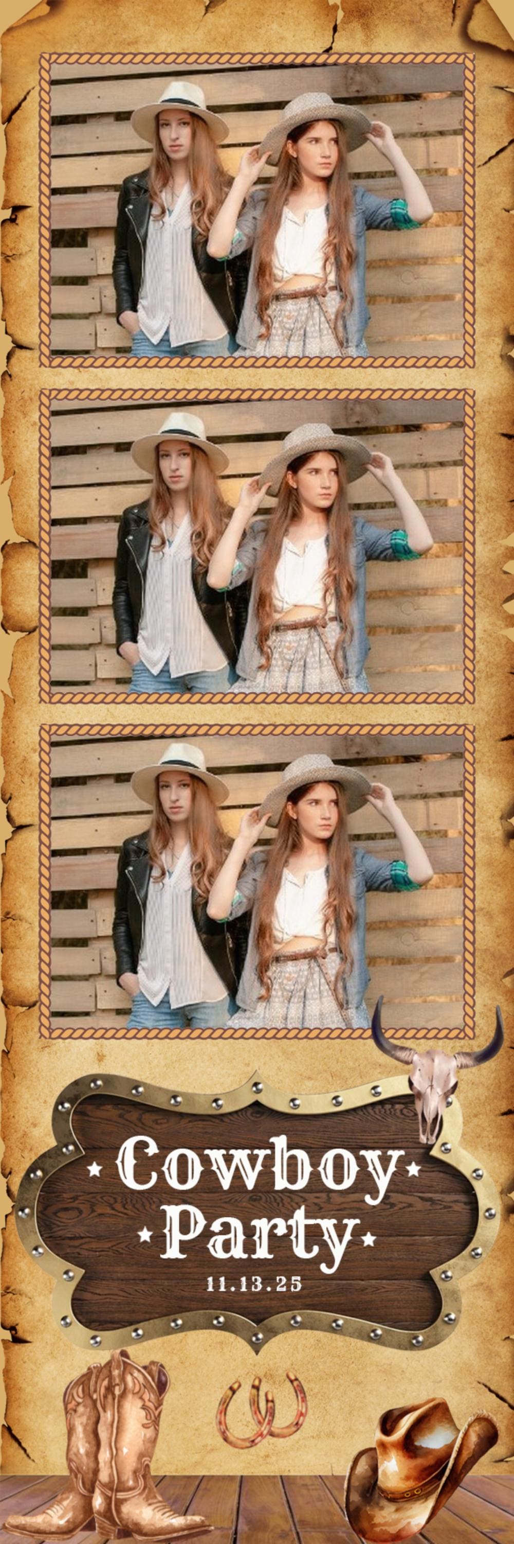 Cowboy Western Photobooth Template | Rustic Party Photo Booth Overlay ...