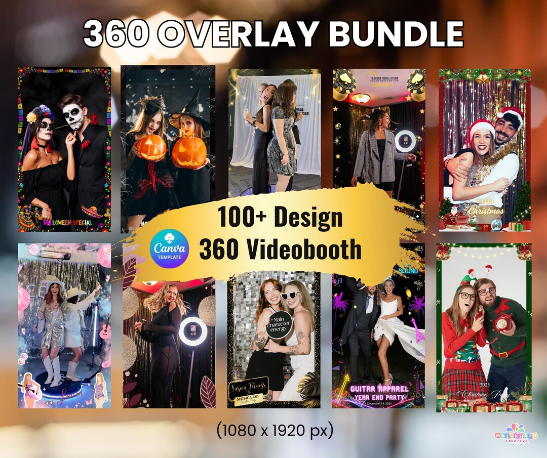 360 Spin Booth Video Overlay Templates | Canva Bundle (digital Download ...