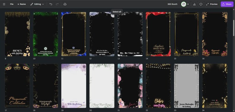 360 Spin Booth Video Overlay Templates | Canva Bundle (digital Download ...