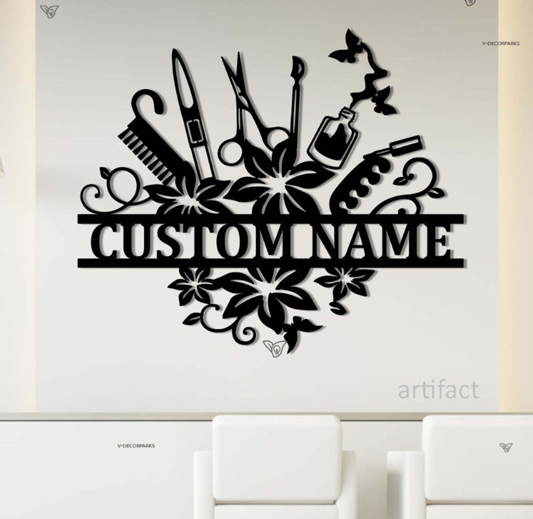 Custom Nail Tech Metal Wall Art Personalized Nail Salon Name Sign Home ...