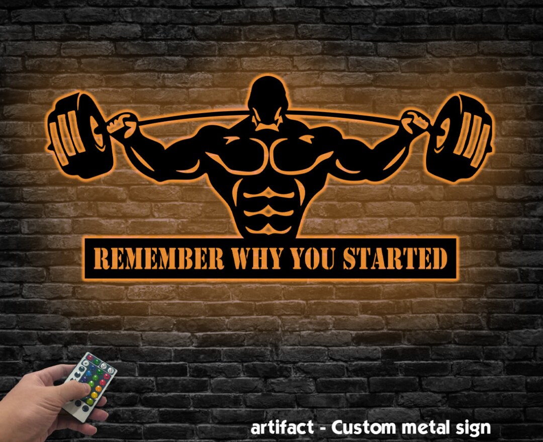 Custom Gym Name Metal Wall Art, Personalized Cross Fit Sign Decor ...
