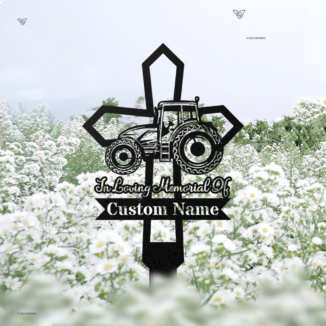 Personalized Farmer Tractor Memorial Stake, Farmer Gifts, Farm Garden ...