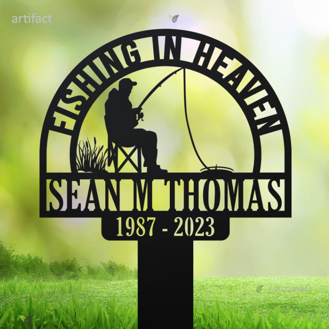 Personalized Fisherman Memorial Stake, Fisher Loss, Fisher Name Sign ...