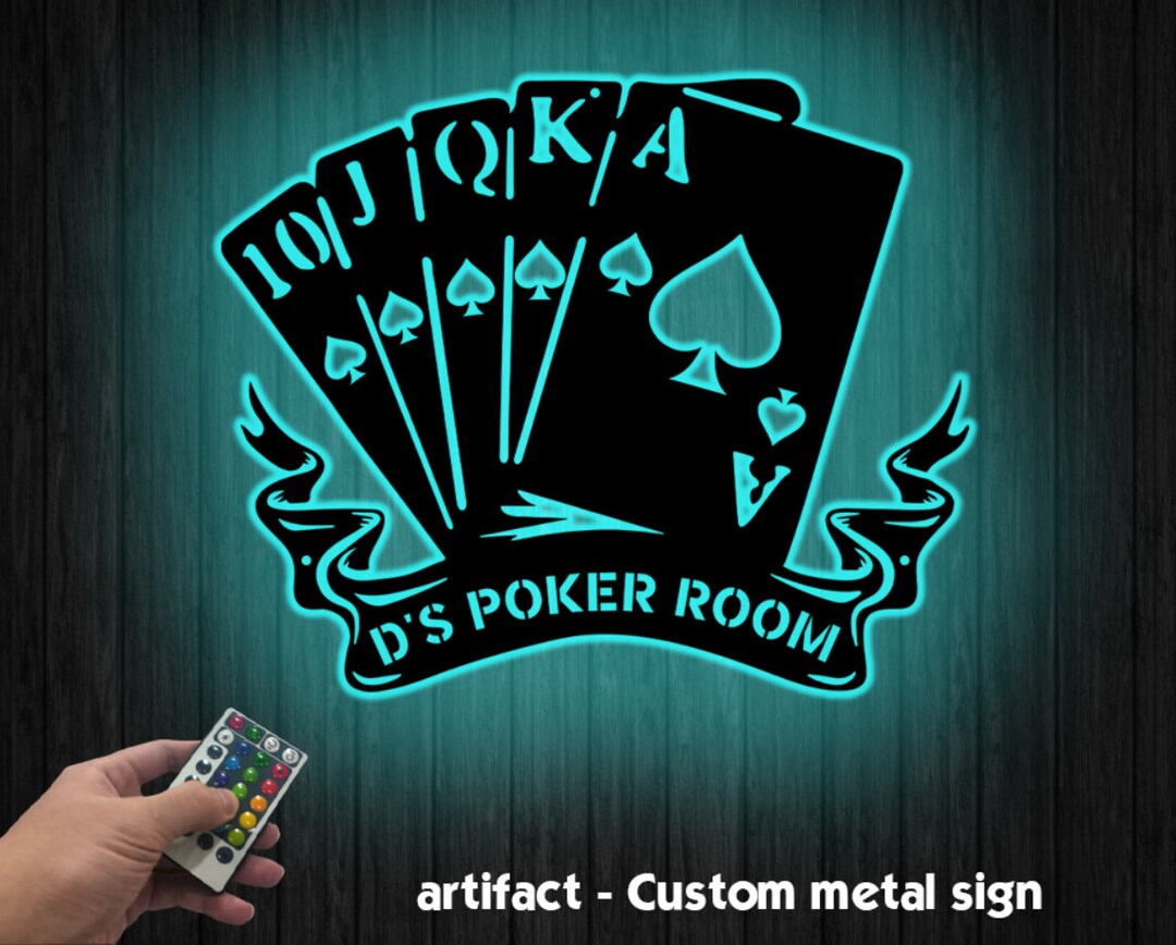 Custom Playing Card Monogram Metal Wall Art, Personalized Name Game ...