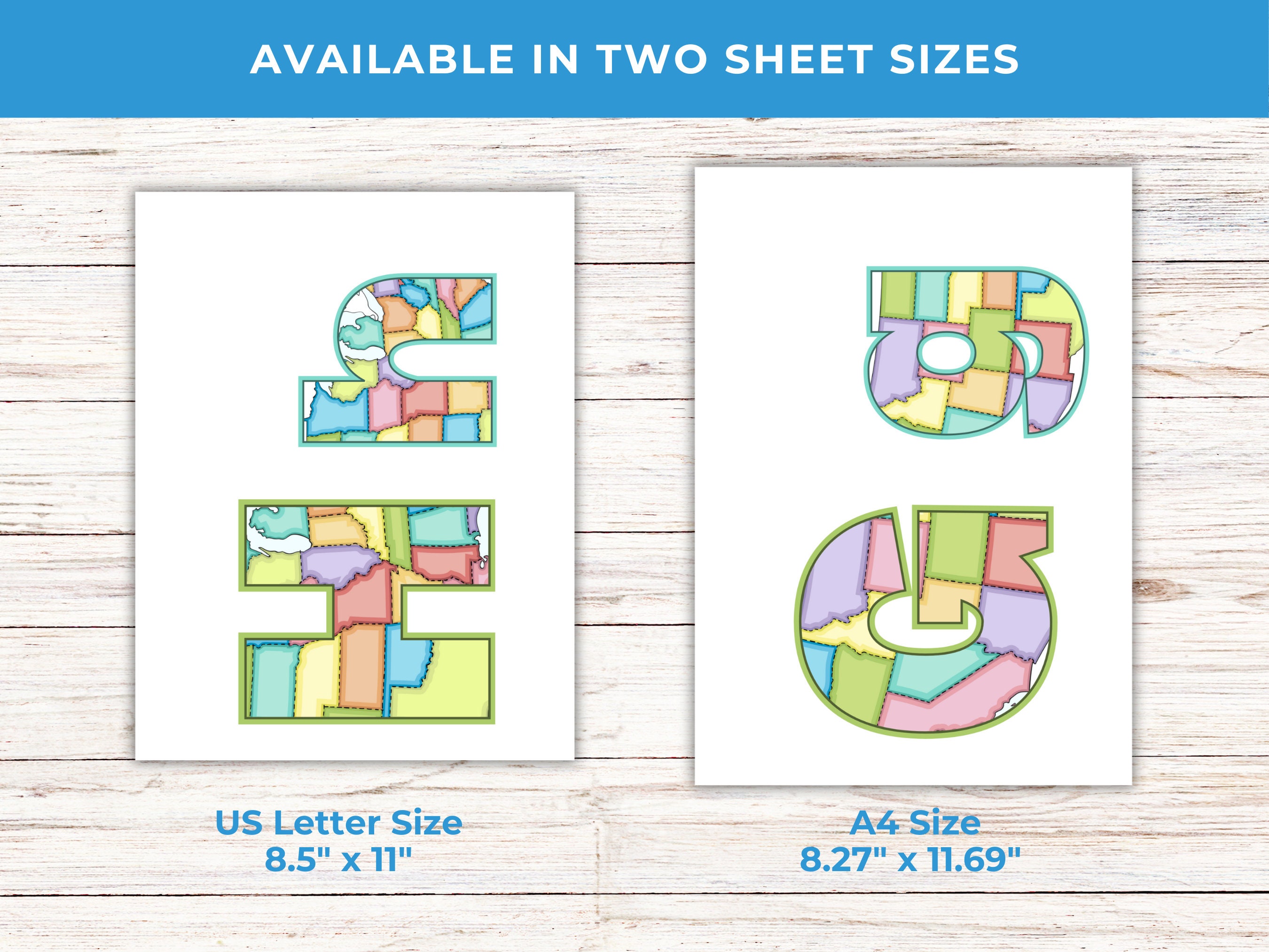 Bulletin Board Letters, US Map Theme for Classroom Decor, Elementary ...