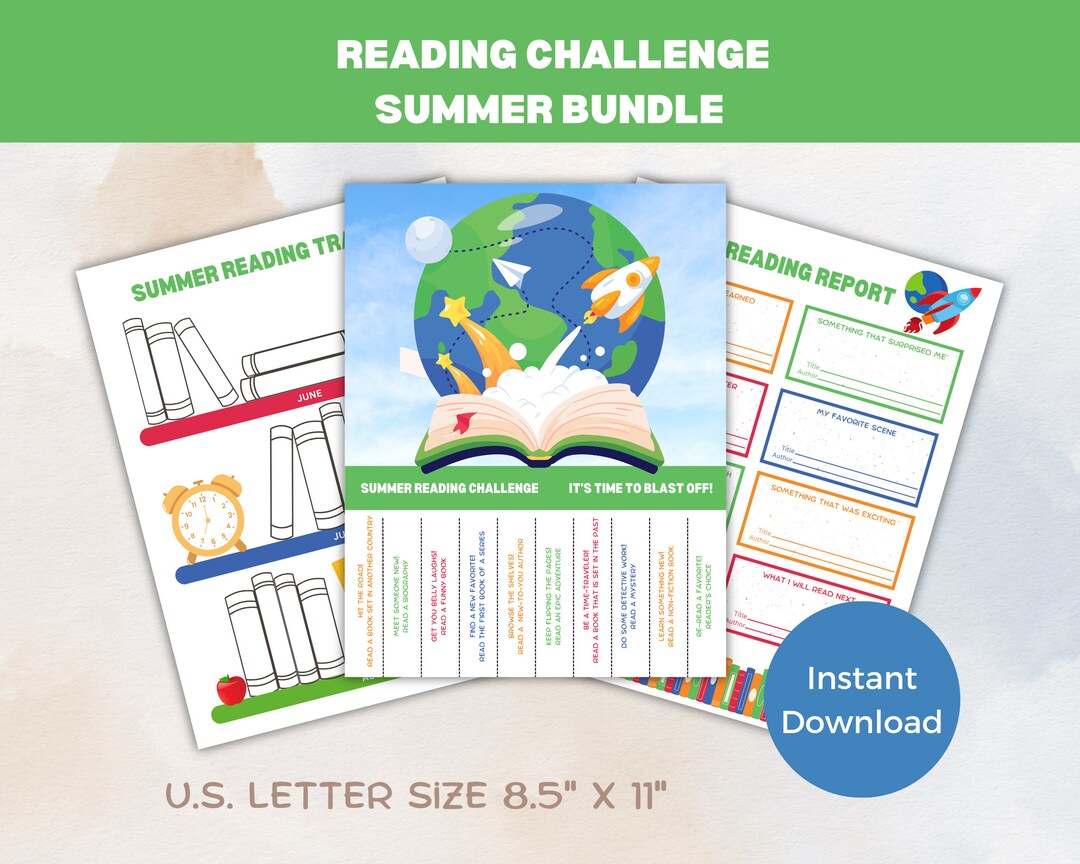 Summer Reading Challenge for Kids, Printable Reading Tear off Sheet ...