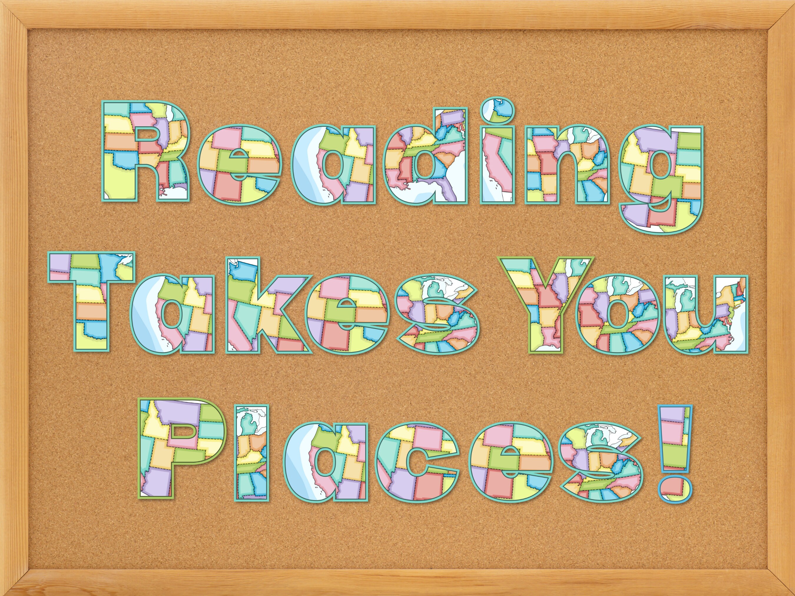Bulletin Board Letters, US Map Theme for Classroom Decor, Elementary ...