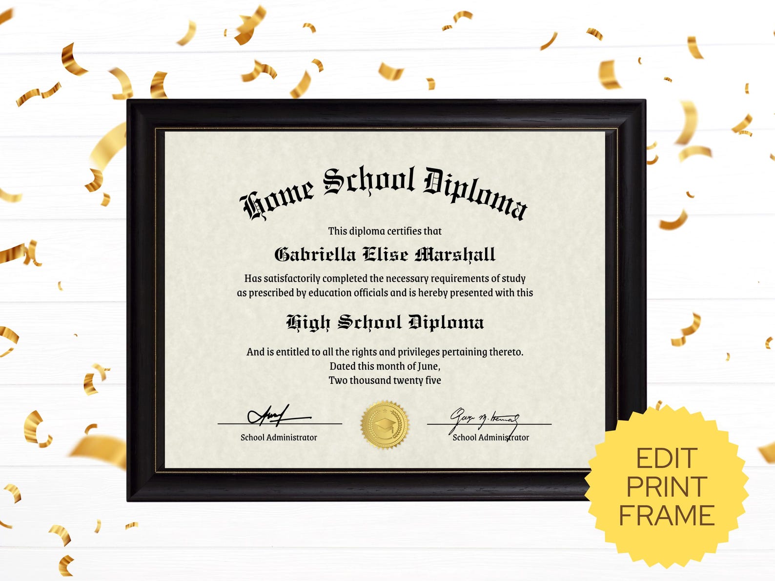 Home School Diploma, High School Diploma, Diploma Template, Diploma ...