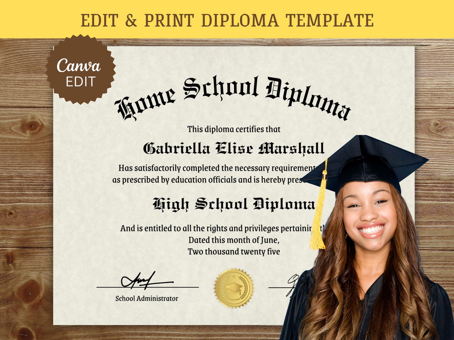 Home School Diploma, High School Diploma, Diploma Template, Diploma ...