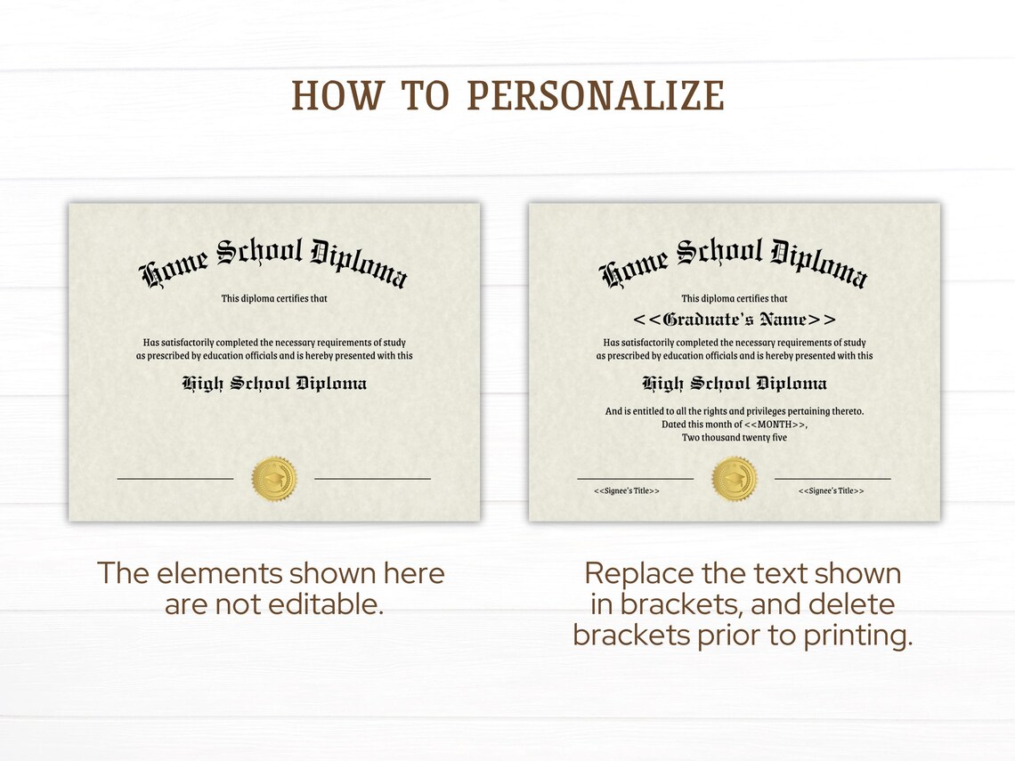 Home School Diploma, High School Diploma, Diploma Template, Diploma ...